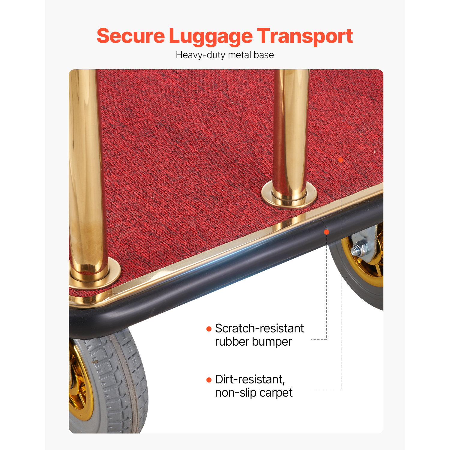 Mophorn Hotel Luggage Cart, 1500 lbs Capacity, Stainless Steel Bellman ...