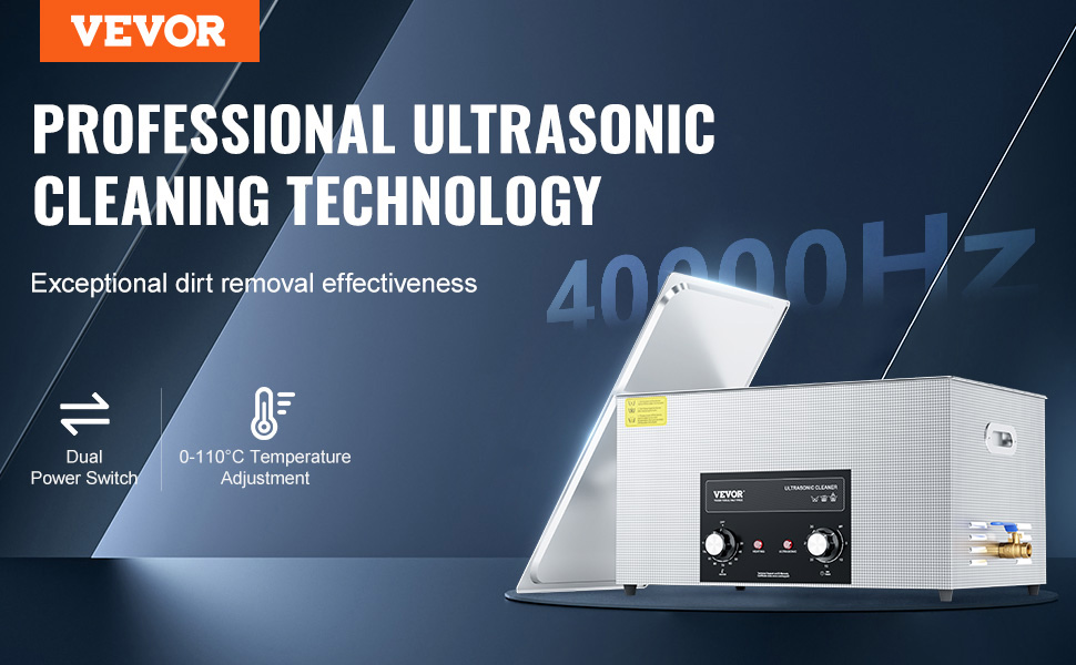 VEVOR 22L Ultrasonic Cleaner with Heater Timer & Basket Digital Sonic ...