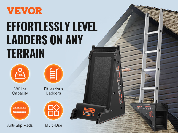 VEVOR Ladder Levler 380lbs Load PP Leveling Tool with Storage for ...
