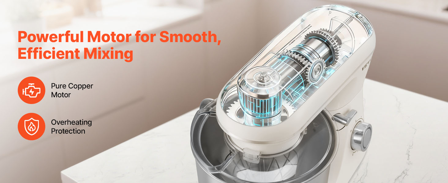 VEVOR Stand Mixer 5.9 QT Electric Dough Mixer 660W 6 + P Speeds Food ...