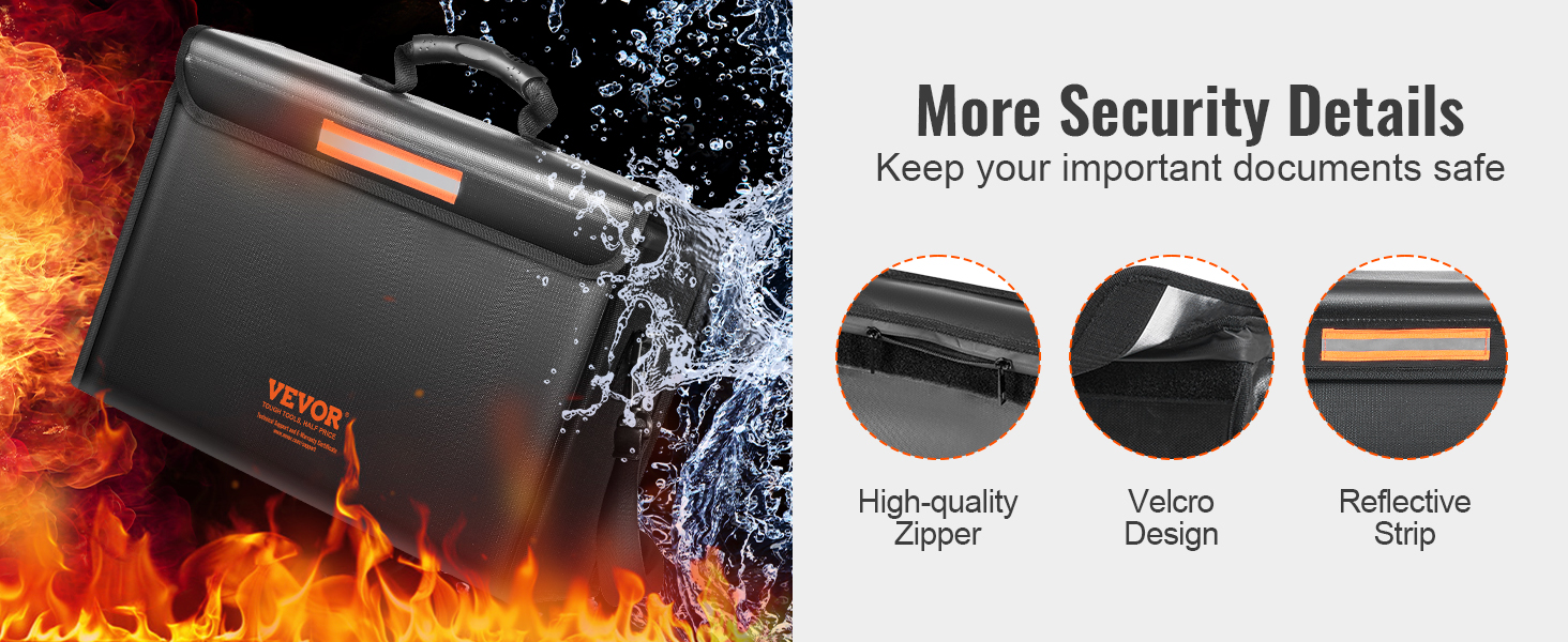 Fireproof Safe Bag For Documents – Locking & Waterproof, 2000 ...