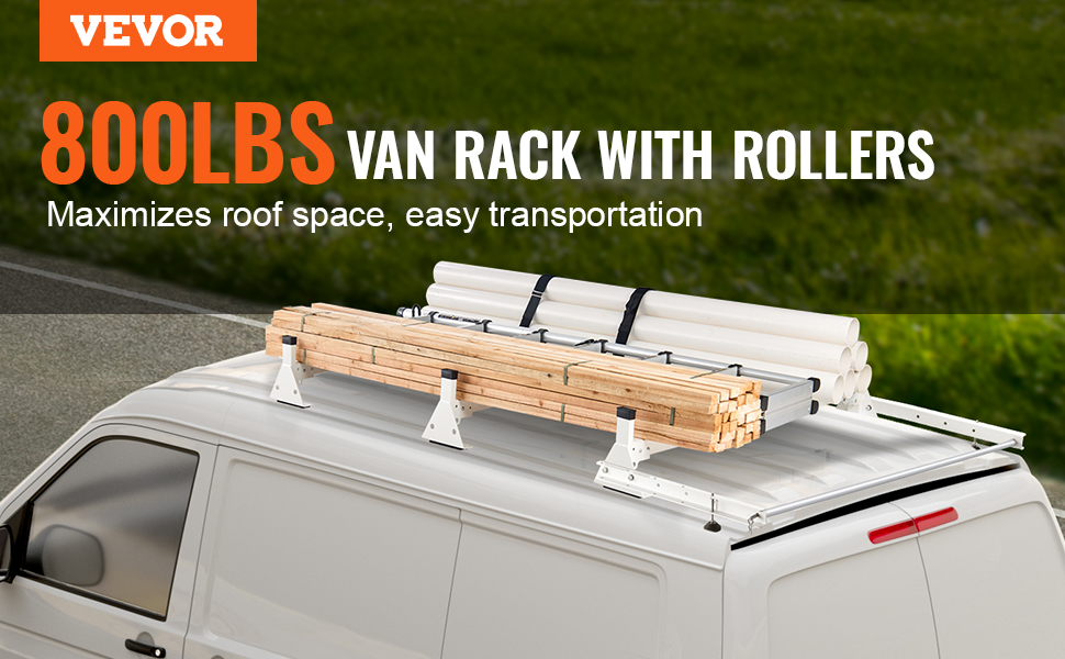 VEVOR Trailer Ladder Rack Van Roof Ladder Rack for Ford Transit Custom ...