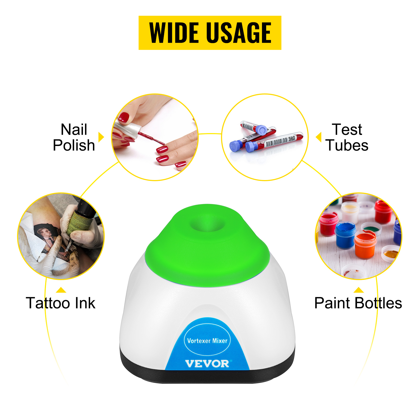VEVOR Vortex Mixer 3000 RPM Mini Vortex Mixer Shaker Groene Lab Vortex ...