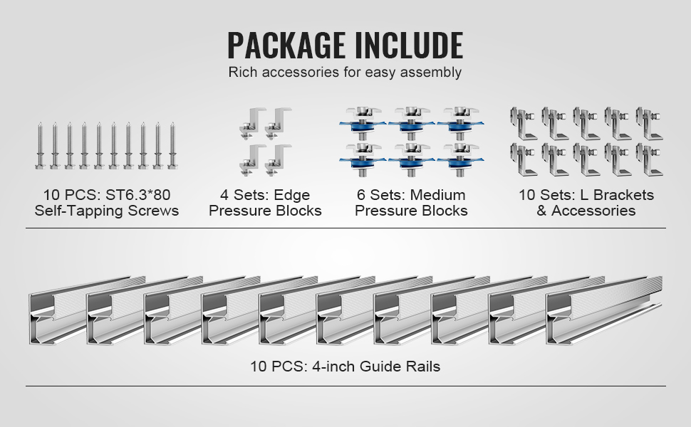 VEVOR Solar Panel Mounting Brackets Solar Panel Mounting Kit for ...