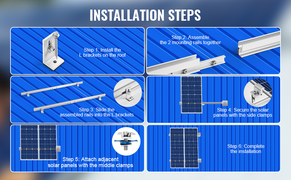 VEVOR Solar Panel Mounting Brackets Solar Panel Mounting Kit for ...