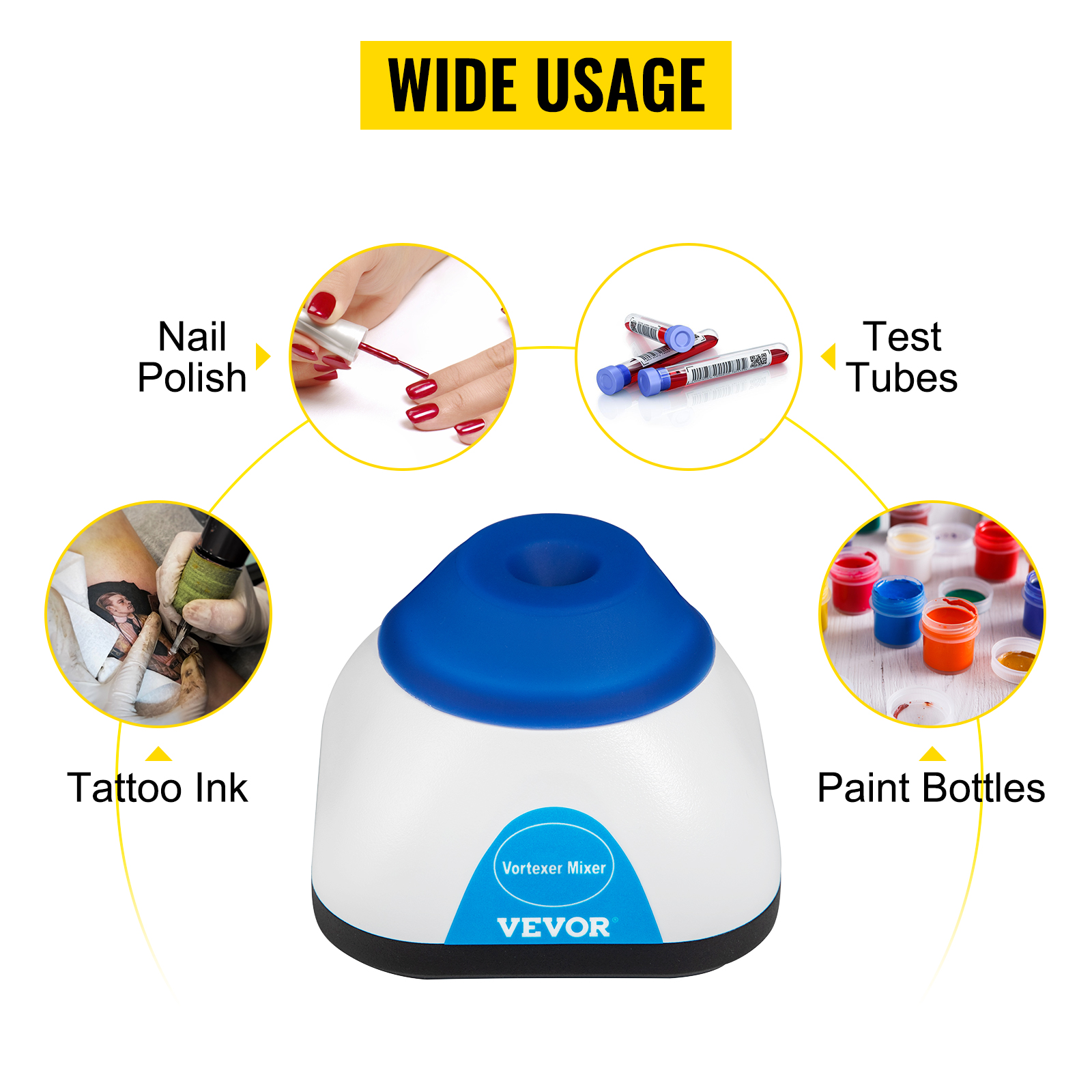 VEVOR Mini Miscelatore a Vortice 6000 Giri/Min (Fissa), Mini Agitatore ...