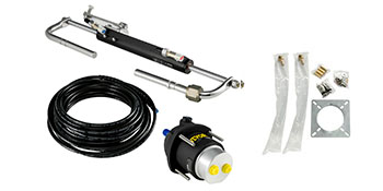 Hydraulic Outboard Steering System Kit 90HP Marine Cylinder Helm Tubing ...