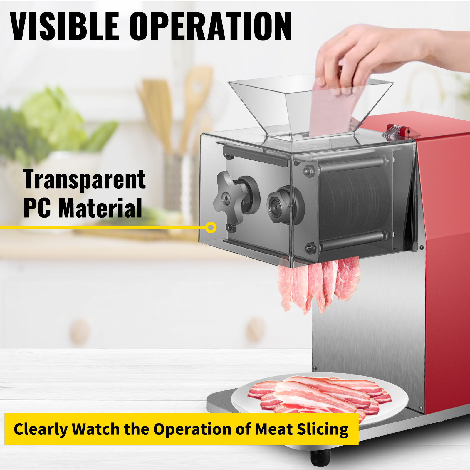 VEVOR Commercial Meat Slicer Auto Cutting Machine Meat Grinder Cutter ...