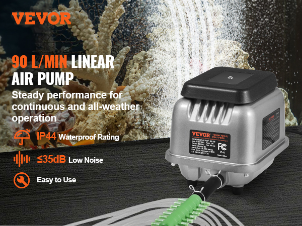 VEVOR Linear Air Pump, 90L/Min Air Flow Septic Aerator Pump, Aeration ...