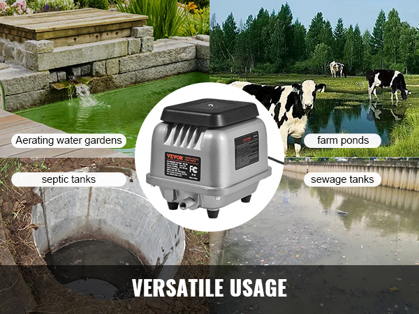 VEVOR Linear Air Pump, 90 L/Min Air Flow Septic Aerator Pump, Aeration ...