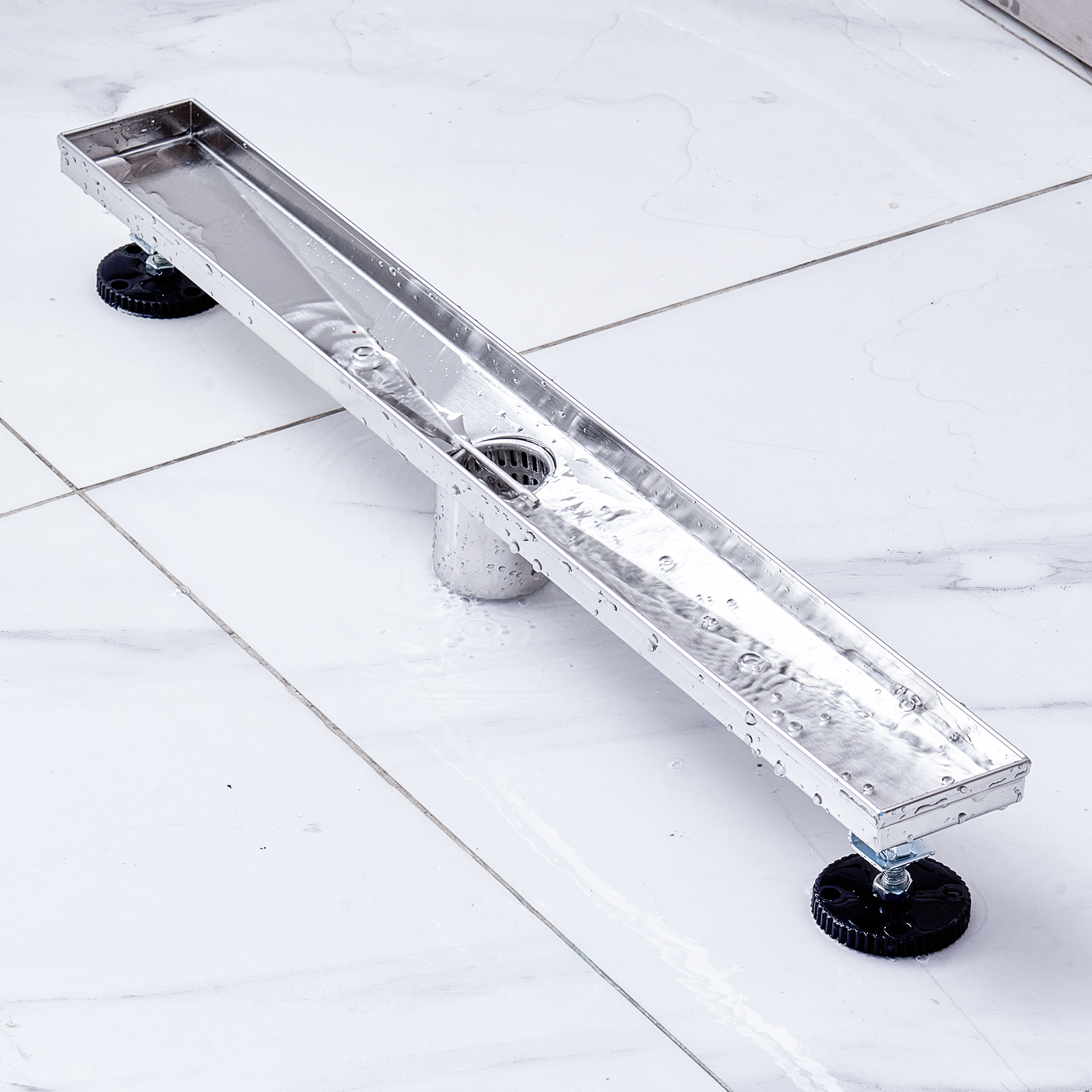 VEVOR 24/36” Linear Shower Drain Offset with Tile Insert Stainless ...