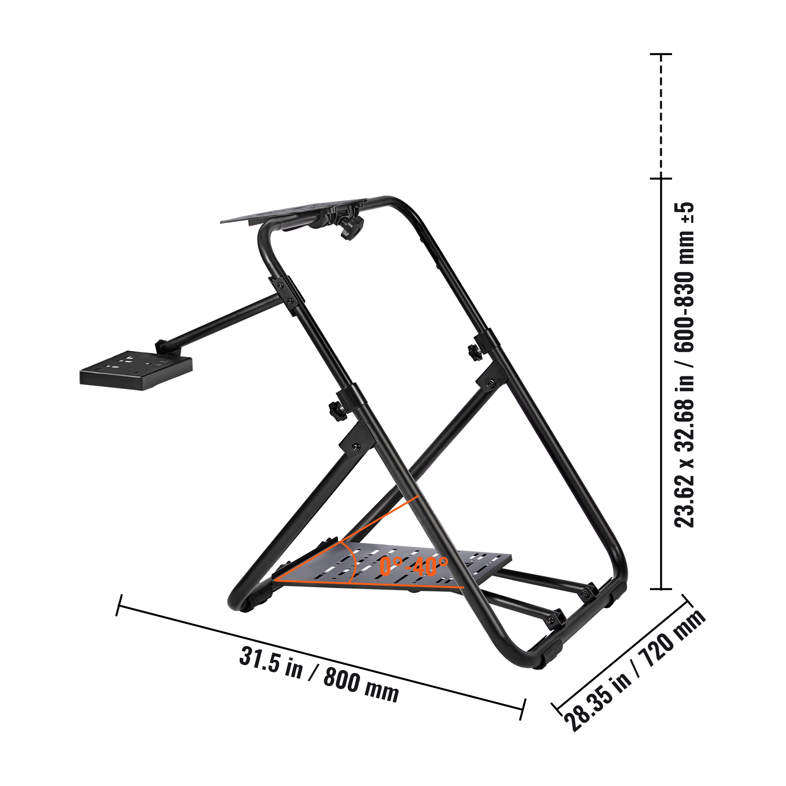 VEVOR Foldable Racing Steering Wheel Stand, Height Adjustable Universal ...