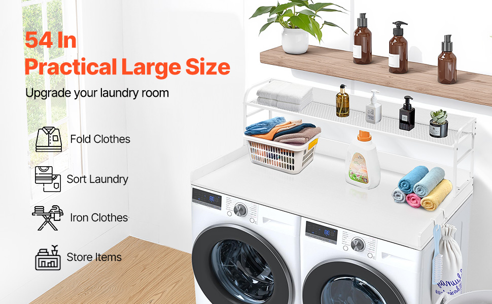 Laundry Counter Clikuutory Washer Dryer Countertop, 54" X 27.5" Laundry ...