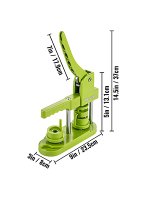 VEVOR Installation-Free Button Maker Machine 32mm (1-1/4 inch) with ...