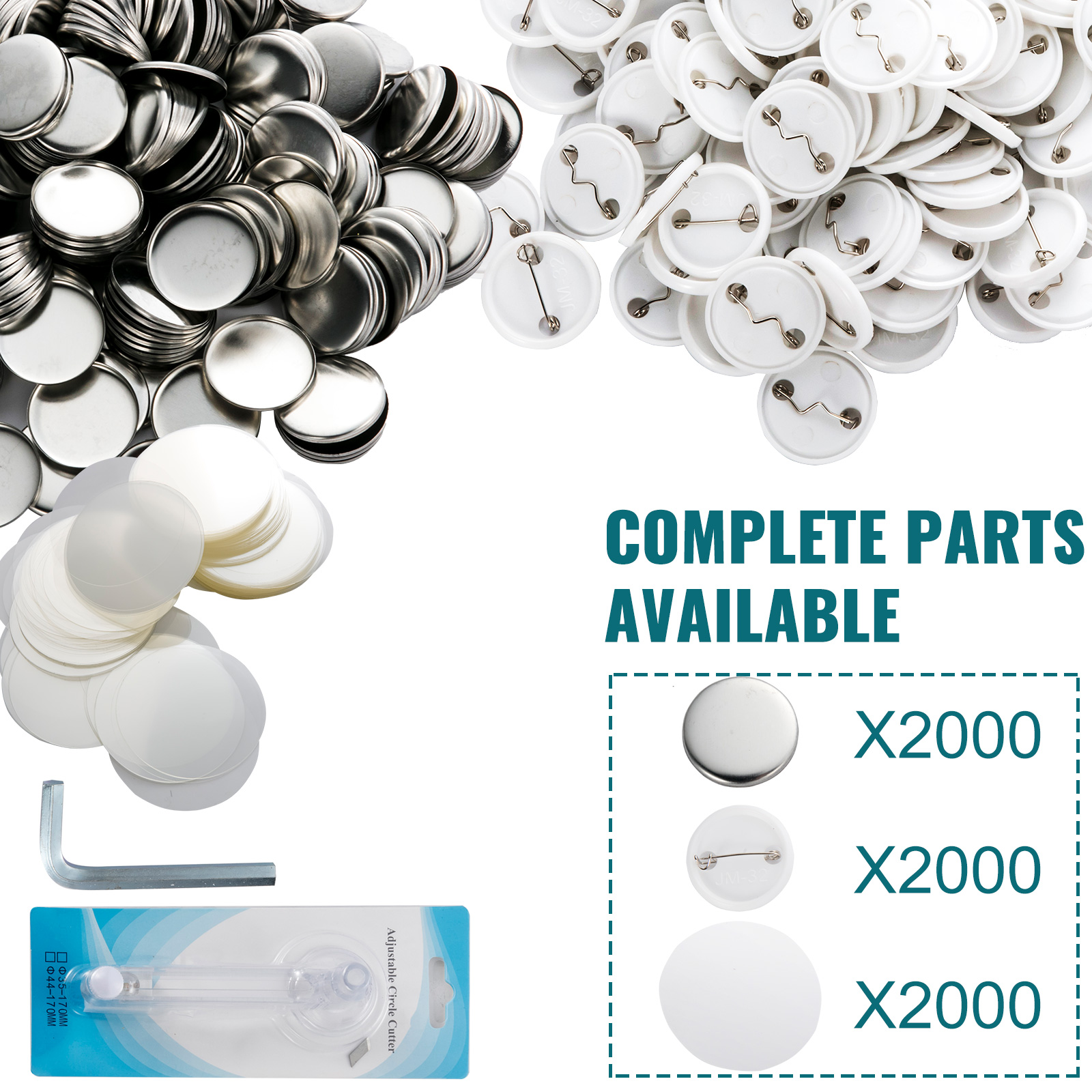 Vevor 32 Mm 2000 Botones Máquina Para Hacer Insignias De Botones ...