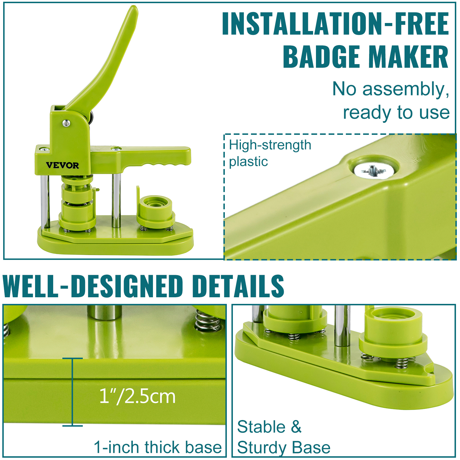 Vevor 32 Mm 2000 Botones Máquina Para Hacer Insignias De Botones ...