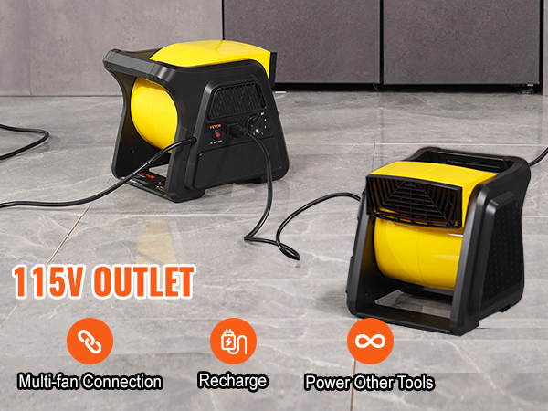 VEVOR Pivoting Utility Fan, 600 CFM High Velocity Floor Blower for ...