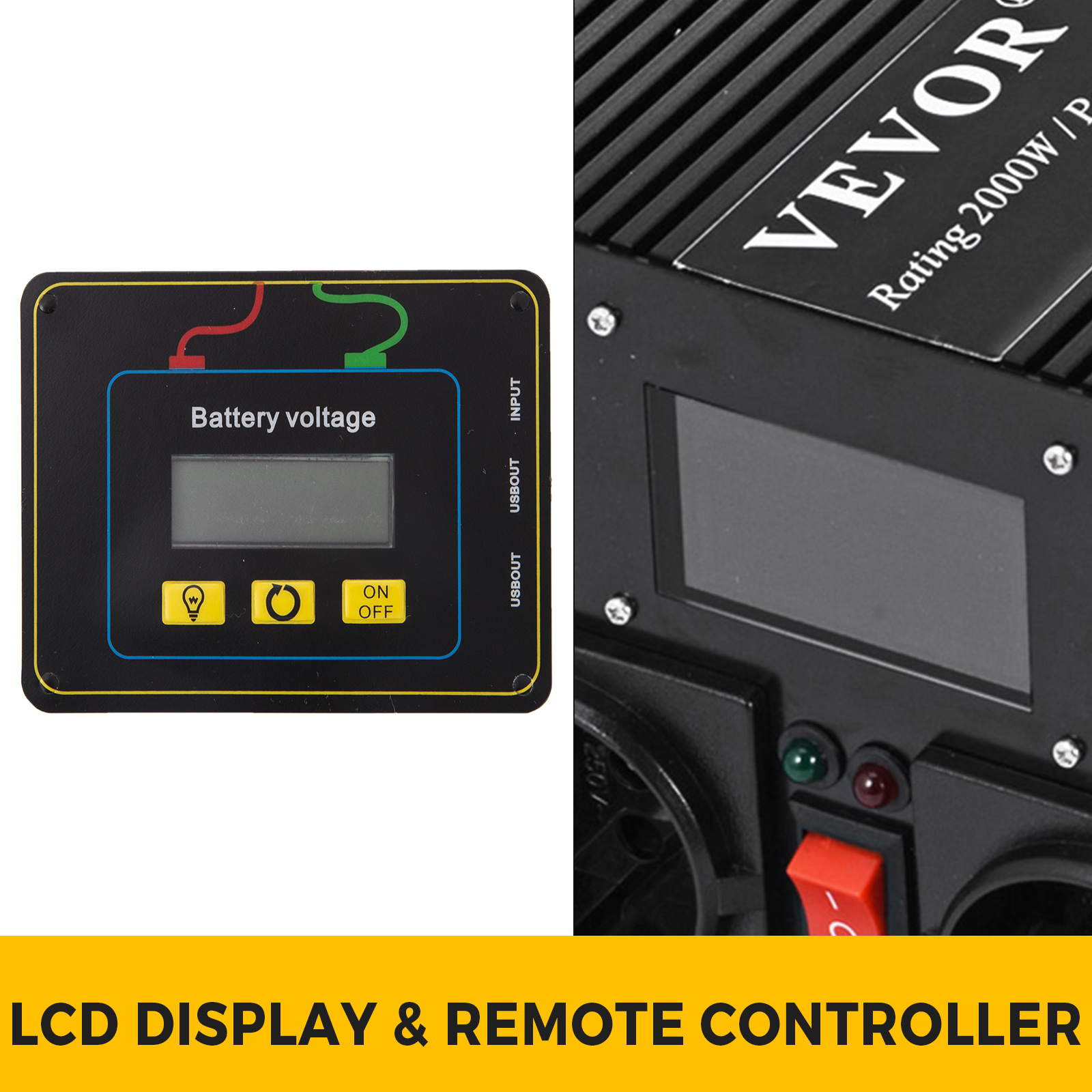 2000w 24v Modified Sine Wave Inverter Lcd Display Build-in 4000w Peak ...