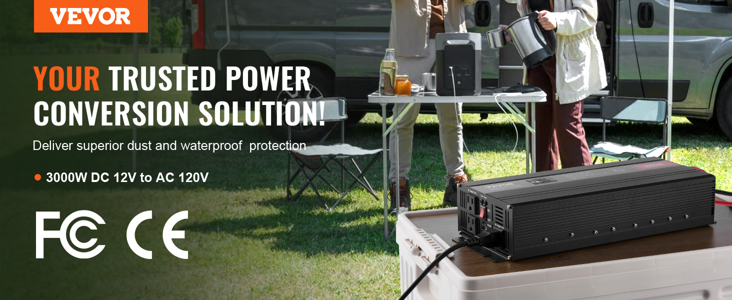 VEVOR Modified Sine Wave Power Inverter 3000W DC12V to AC230V LCD Οθόνη ...