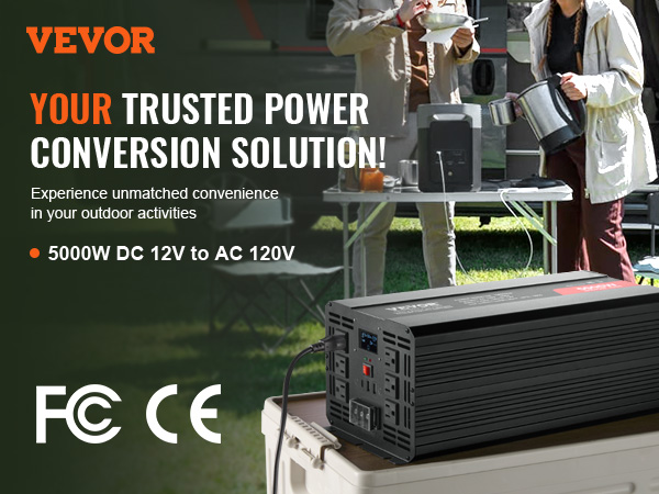 VEVOR Modified Sine Wave Inverter, 5000W, DC 12V to AC 120V Power ...