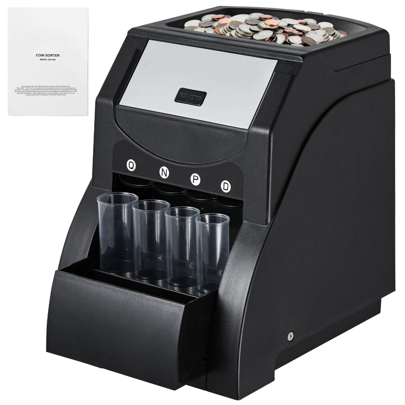 USD Coin Sorter Wrapper and Roller 230/300 Coins/min 4 Coin Tubes | eBay