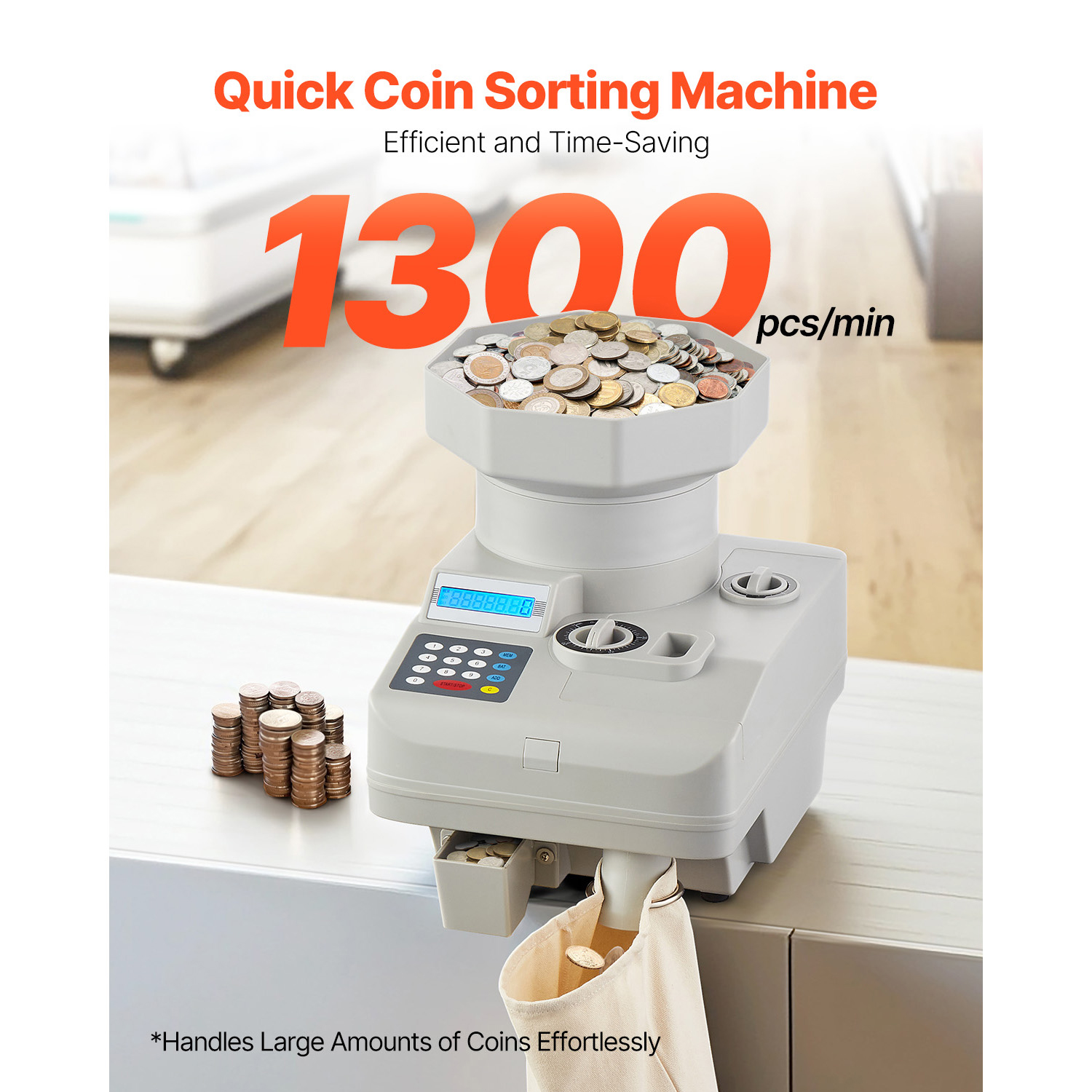 Uimoso USD Coin Sorter Wrapper and Roller 230/300 Coins/min 4 Coin ...