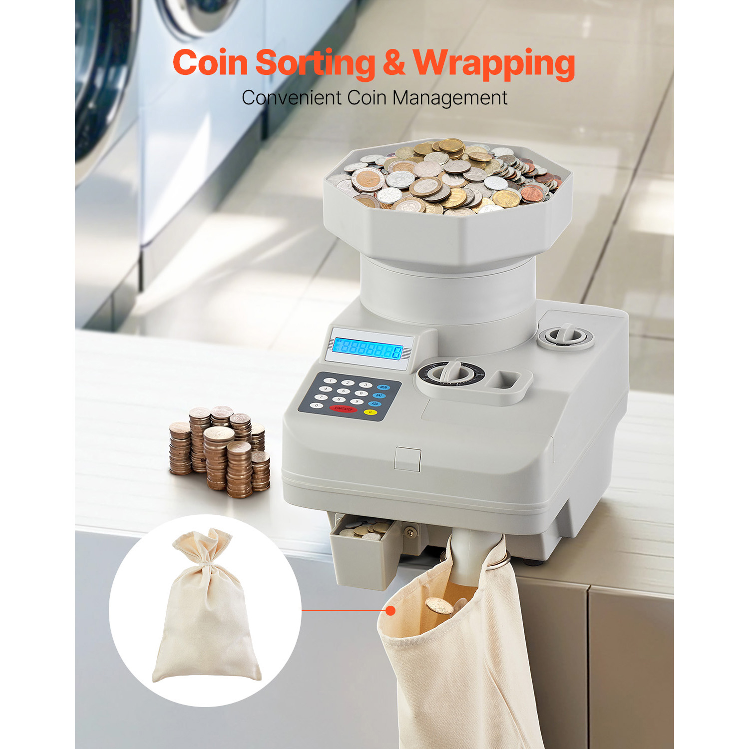 USD Coin Sorter Wrapper and Roller 230/300 Coins/min 4 Coin Tubes | eBay