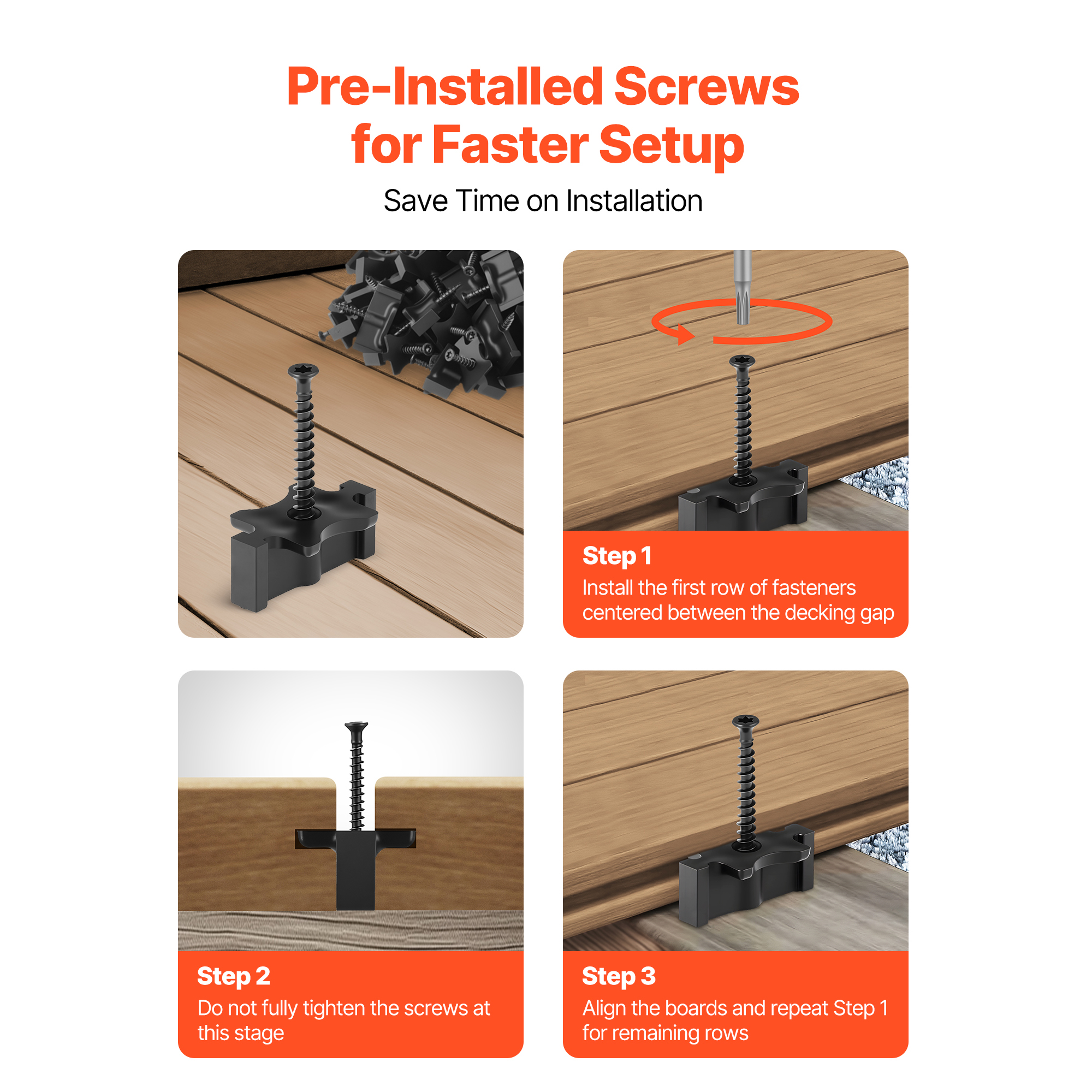 Mophorn 500PCS Hidden Deck Fasteners for Composite Decking Boards ...