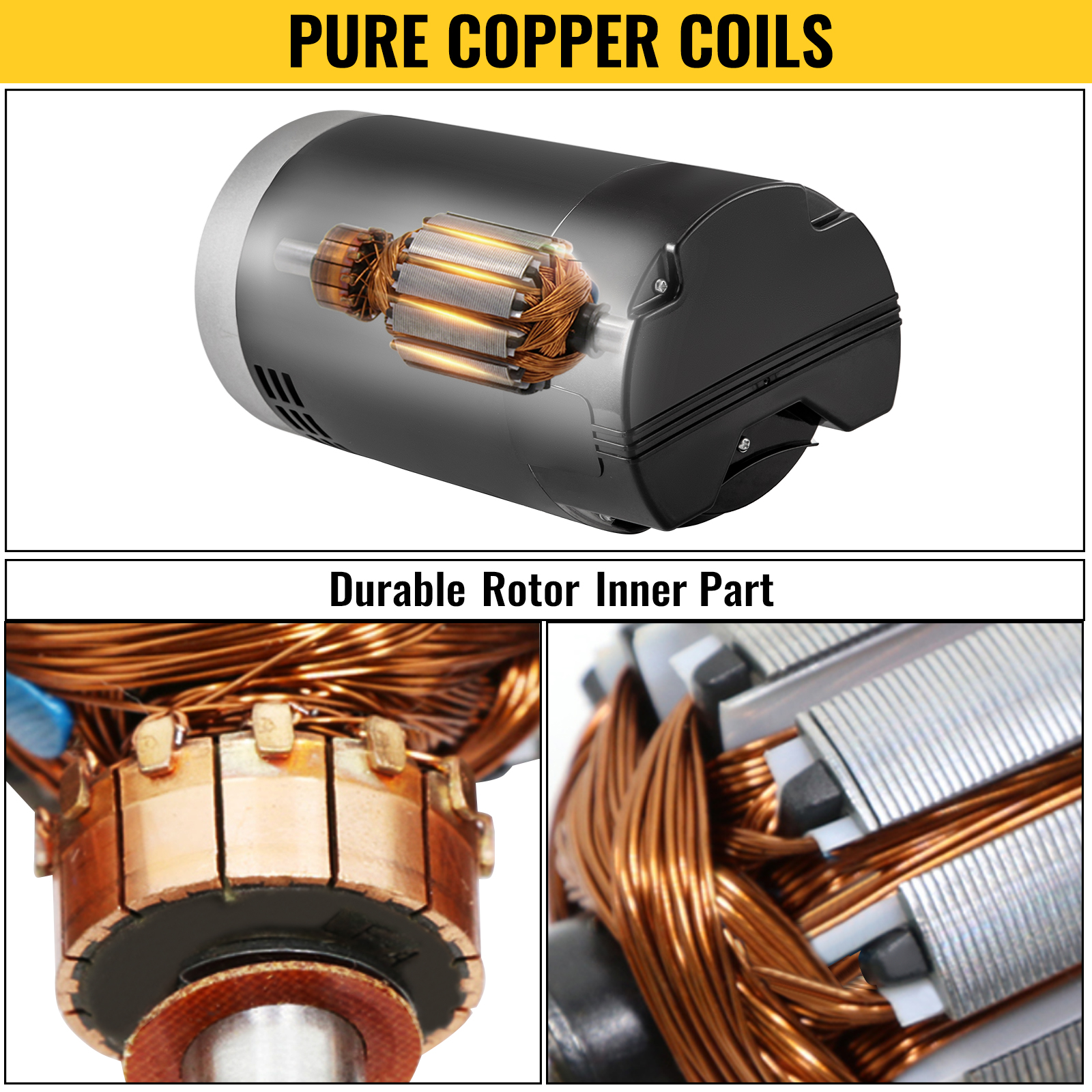 VEVOR Pool Motor,1.5 HP, 3463 RPM, 1 Speed, 230/115 Volts, 7.5/14.7 ...