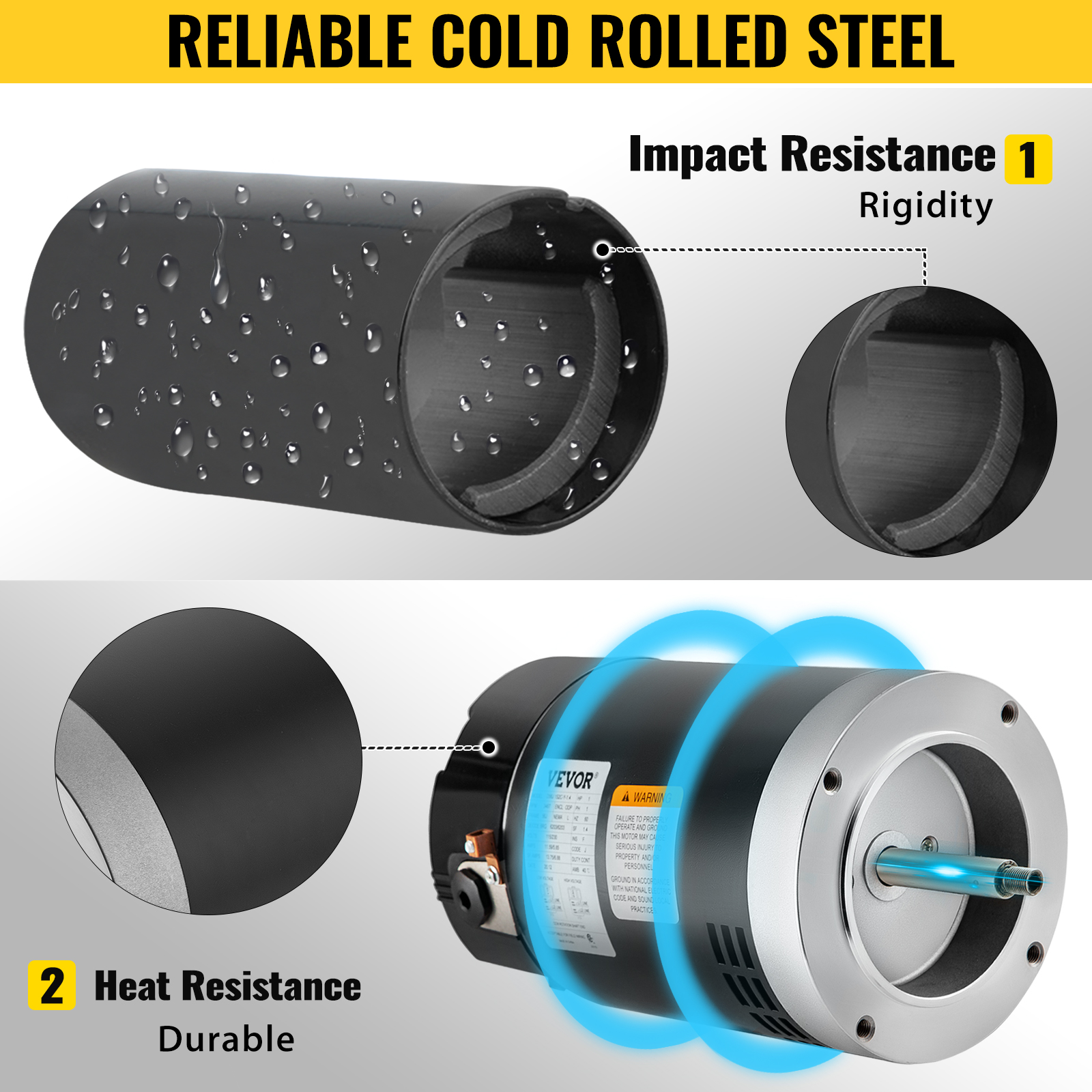 VEVOR Pool Motor,1.5 HP, 3463 RPM, 1 Speed, 230/115 Volts, 7.5/14.7 ...