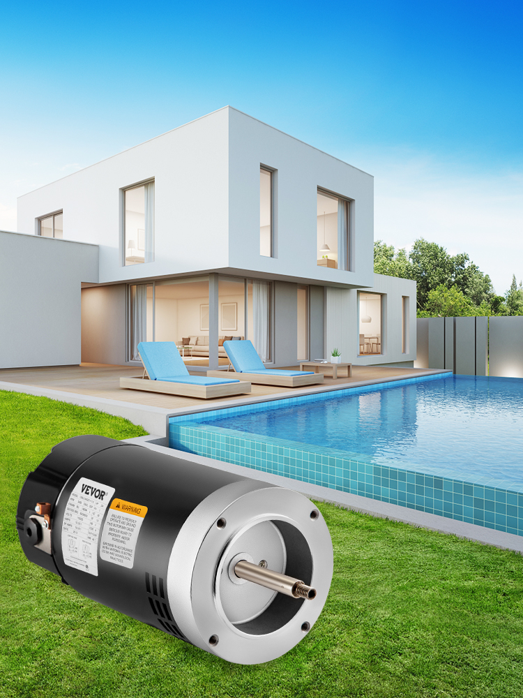 VEVOR Pool Motor,3/4 HP, 3450 RPM, 1 Speed, 230/115 Volts, 5.1/10.1 ...