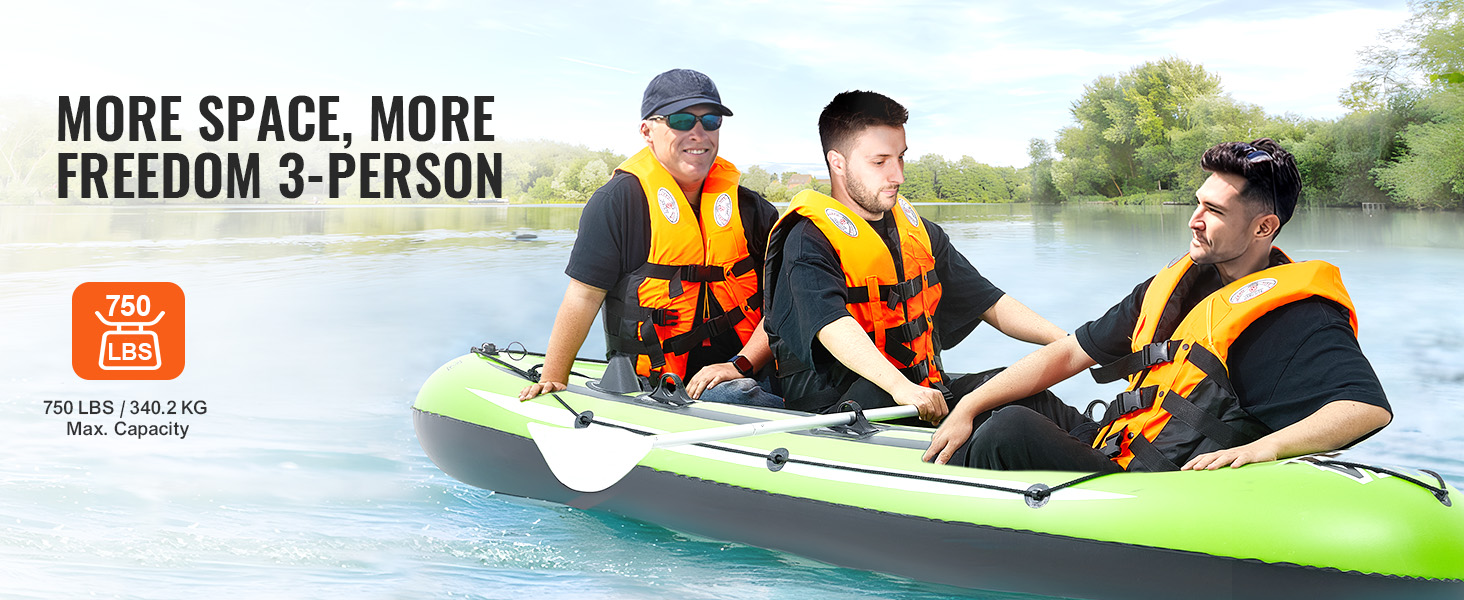 Inflatable Kayak VEVOR 3/5 Person Inflatable Fishing Boat - Portable ...