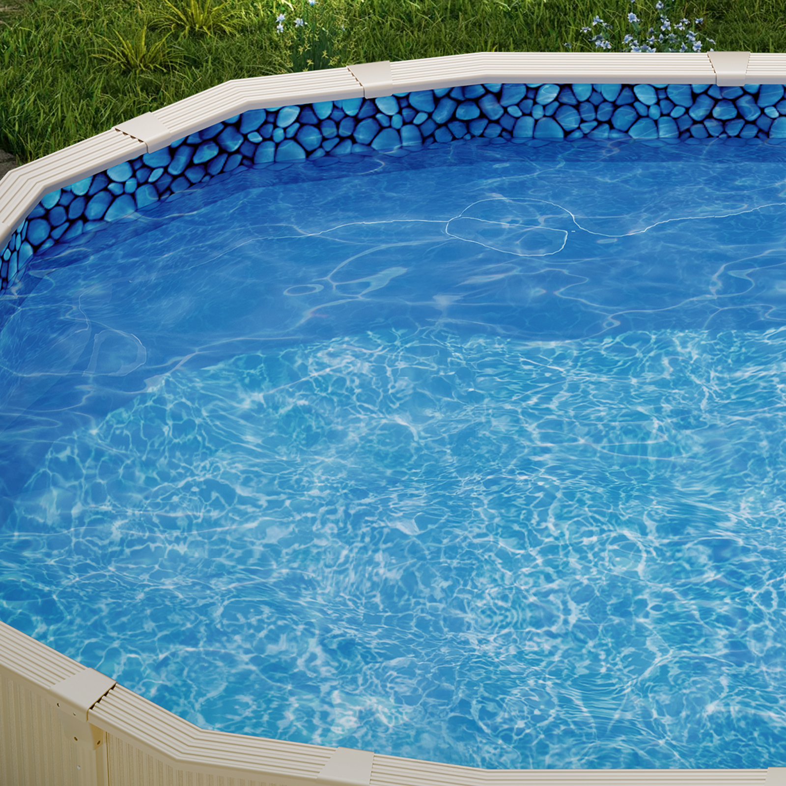 VEVOR Oval Pool Liner 15x30ft Unibead Style Pool Liner 52in Wall Height ...