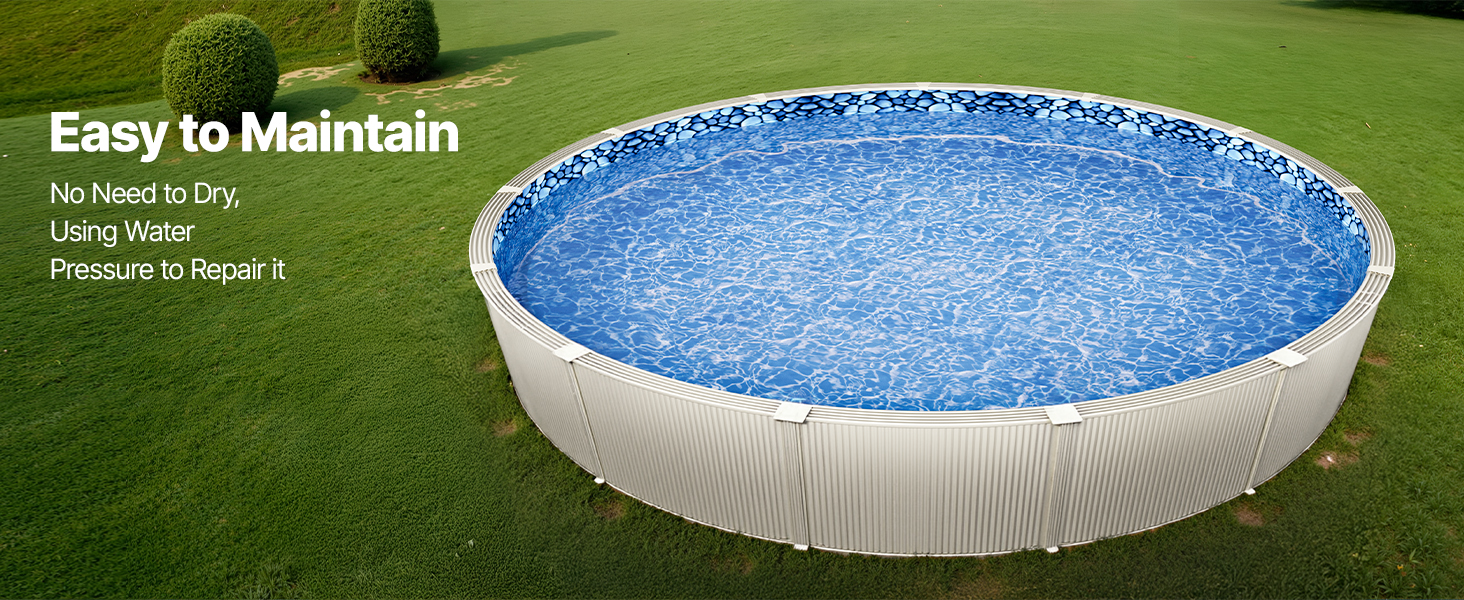 Round Pool Liner 24ft Overlap Style Pool Liner 54in Wall Height Durable ...