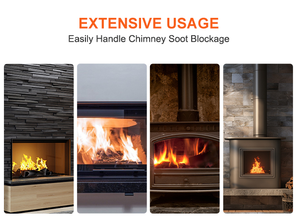 VEVOR 26 Feet Chimney Sweep Kit, w/ 8Reinforced Nylon Flexible Rods ...