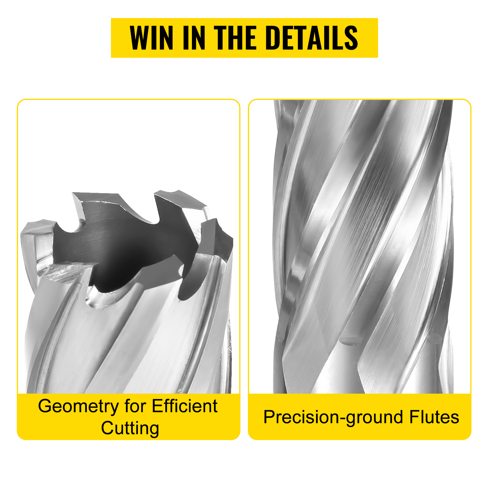 VEVOR Annular Cutter Set, 11 pcs 3/4" Weldon Shank, 2" Cutting Depth ...