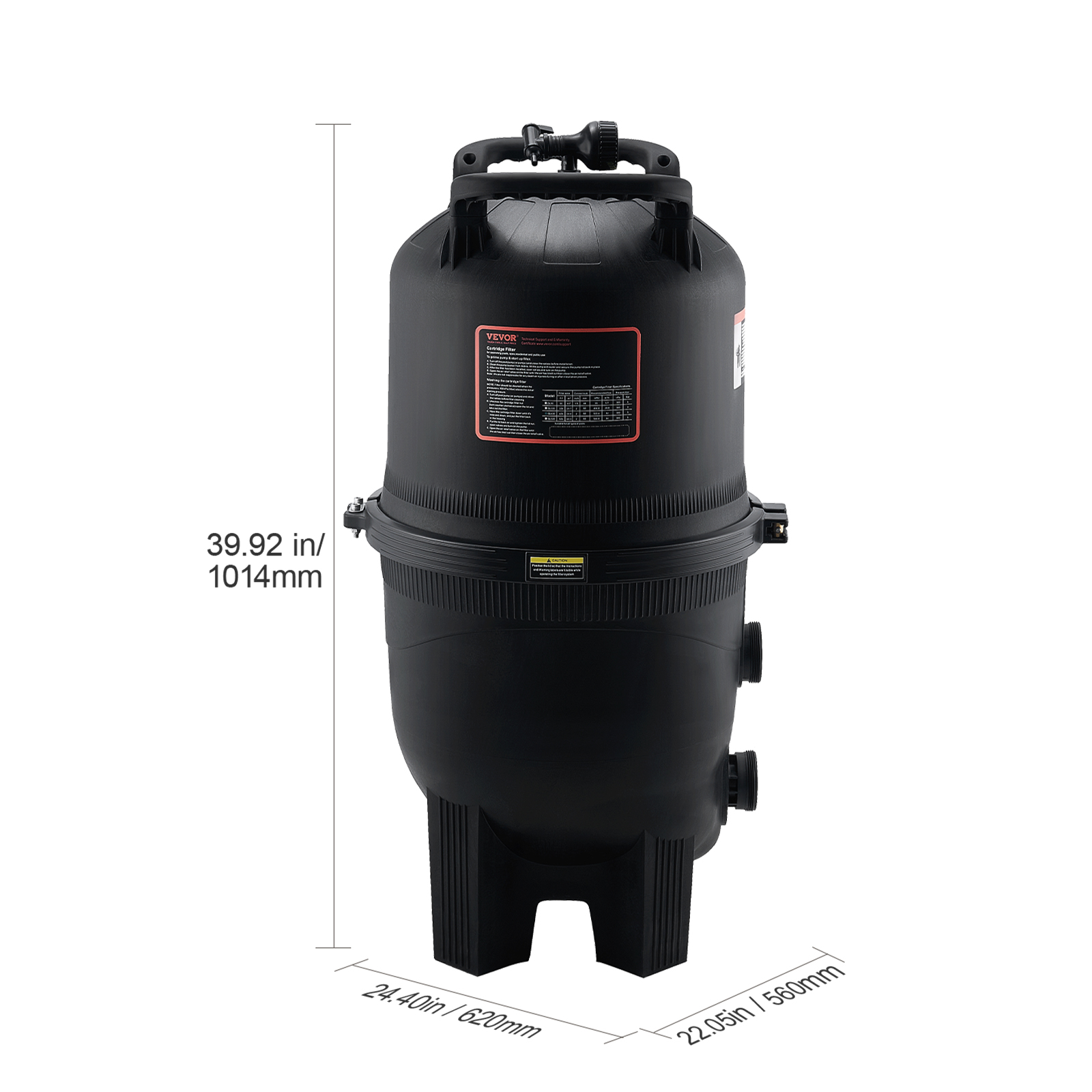 VEVOR Cartridge Pool Filter, 40 Sq.m Filter Area Inground Pool Filter ...