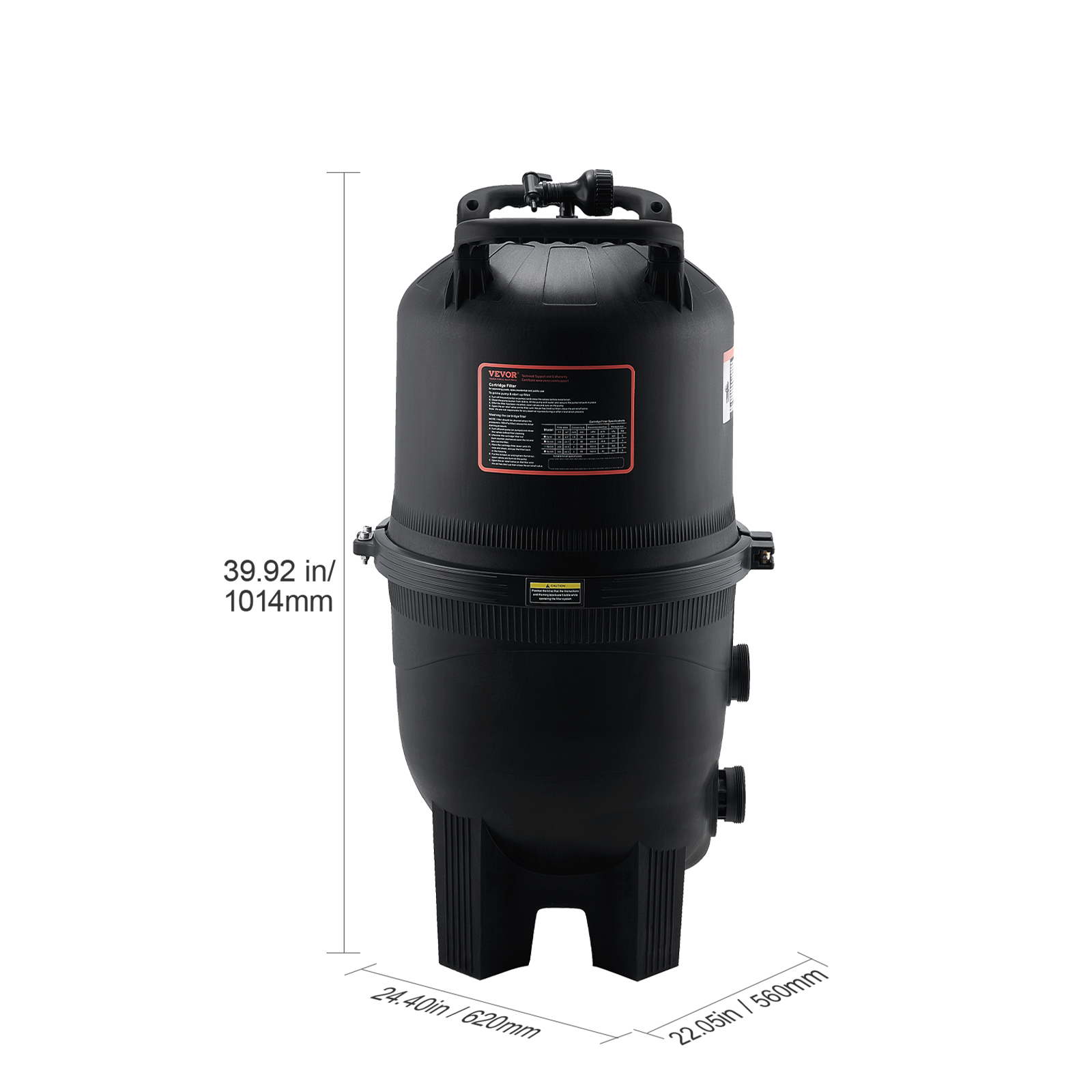 VEVOR Cartridge Pool Filter, 30 Sq.m Filter Area Inground Pool Filter ...