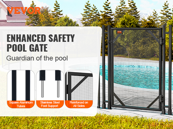 VEVOR Pool Fence Gate, 4 x 2.5 FT Pool Gate for Inground Pools, Pool ...