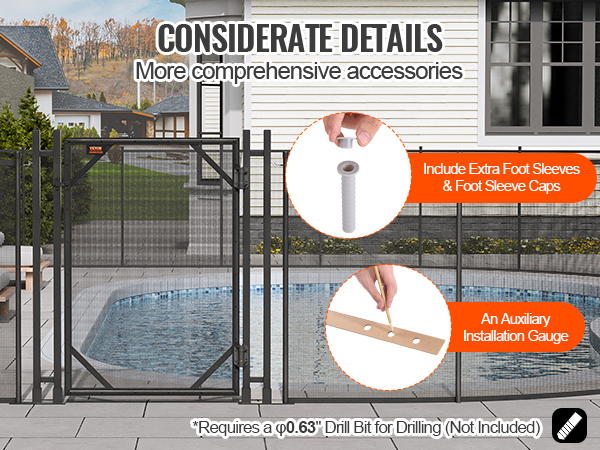 VEVOR Pool Fence Gate, 4 x 2.5 FT Pool Gate for Inground Pools, Pool ...