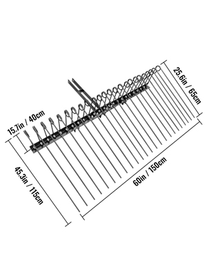 VEVOR Landscape Rake, 60 Inch Wide Tractor Rake, 3-Point Tow Behind ...