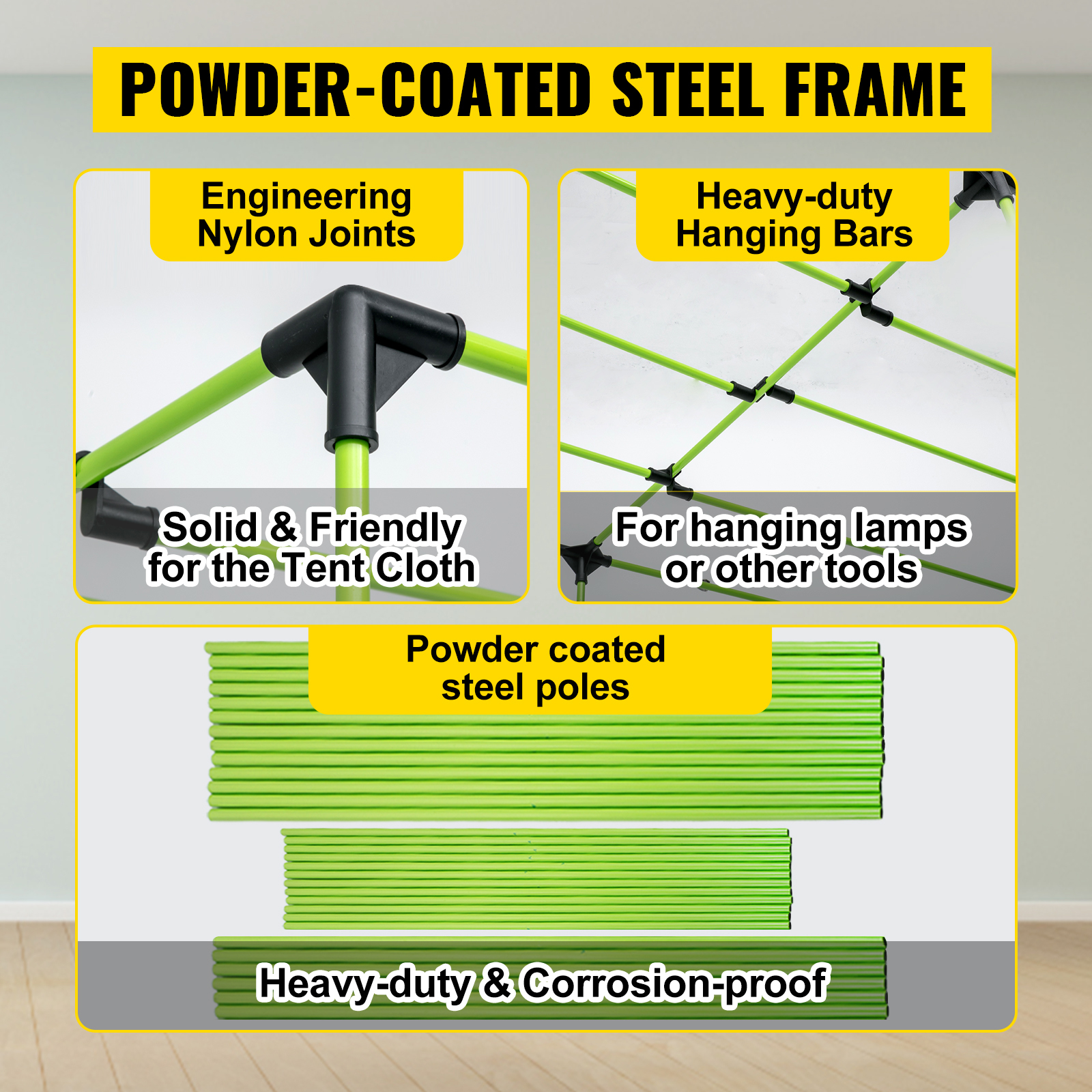 VEVOR Grow Tent, 96" x 96" x 80" Hydroponics Mylar Grow Room with ...