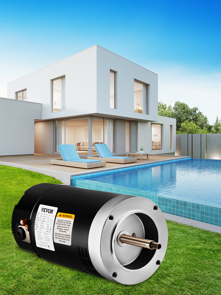VEVOR Pool Motor,1.5 HP, 3490 RPM, 1 Speed, 230/115 Volts, 8.78/17.54 ...