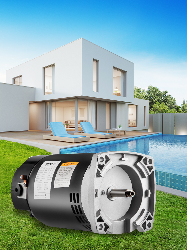 VEVOR Pool Motor,3/4 HP, 3476 RPM, 1 Speed, 230/115 Volts, 5.63/11.25 ...