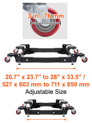 VEVOR Mobile Base, 1500 lbs Capacity, Adjustable from 20.7" x 23.7" to ...