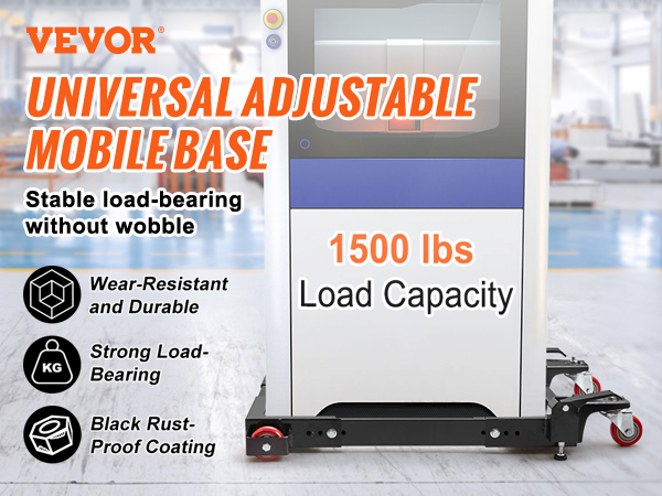 VEVOR Mobile Base, 1500 lbs Capacity, Adjustable from 20.7" x 23.7" to ...