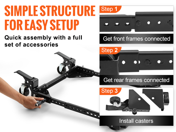 VEVOR Mobile Base, 500 lbs Weight Capacity, Adjustable from 12" x 12 ...