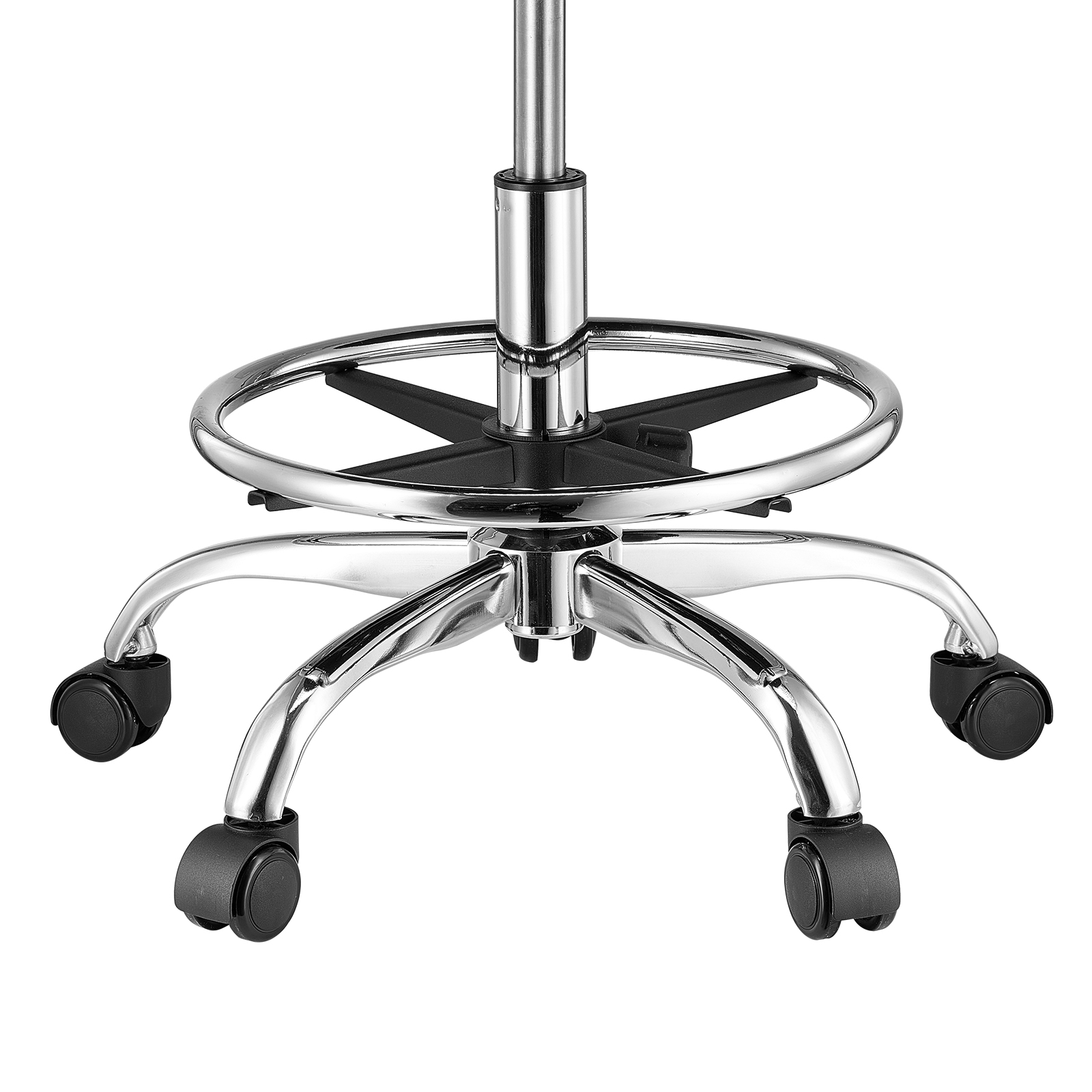 VEVOR Round Rolling Stool Swivel Stool with Wheels & Footrest Height ...