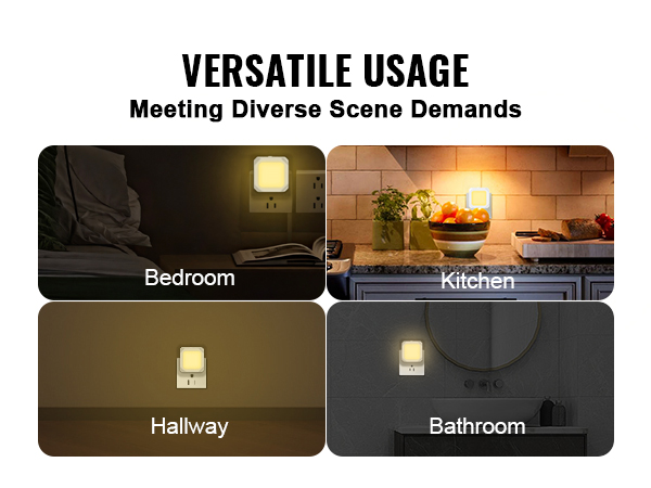 VEVOR LED Night Light, 4 Pack Plug in LED Night Light, 0.6 W 3000k Soft ...