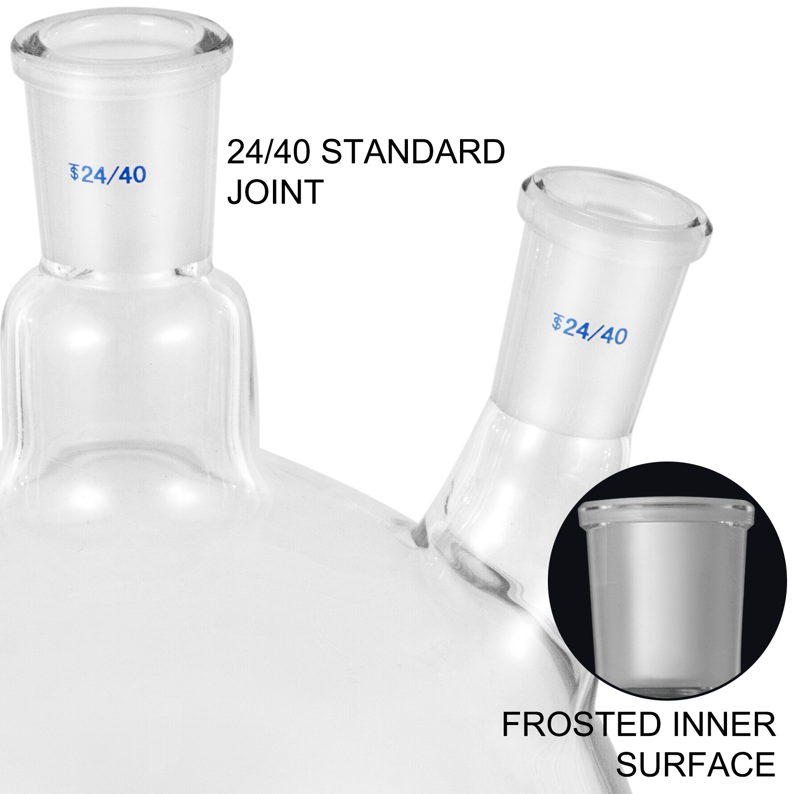 VEVOR Round Bottom Flask Receiving Flask 3L, Reaction Flask 3 Neck ...